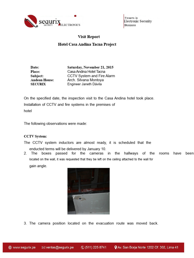Inspection Visit Report | PDF