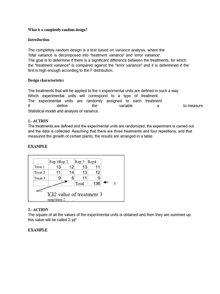 What Is A Completely Random Design | PDF | Variance | Statistical Inference