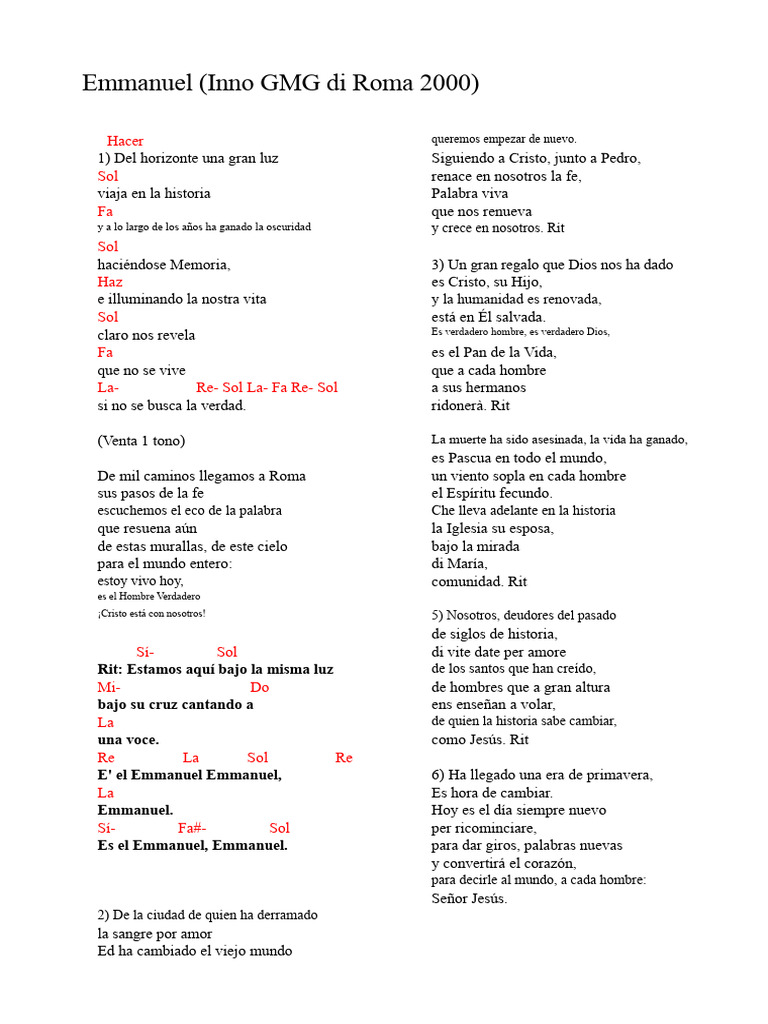 Emmanuel: Renacer en la Fe y Esperanza | PDF | Cristo (título) | Jesús