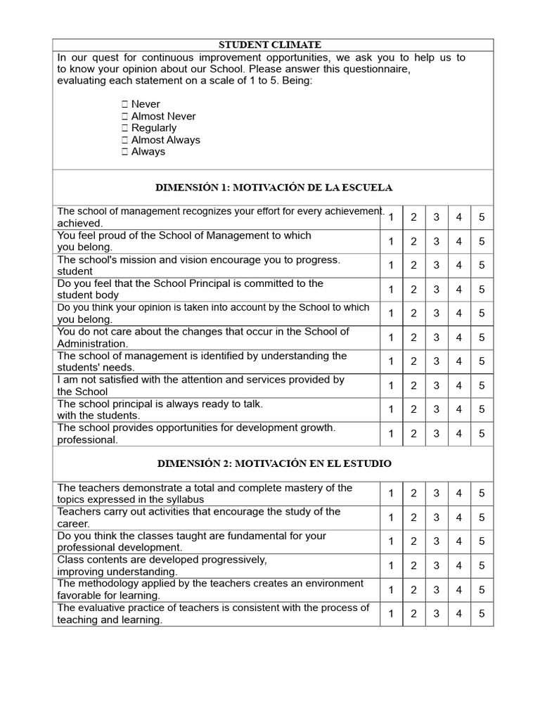 Student Climate Survey Evaluation | PDF | Classroom | Teachers
