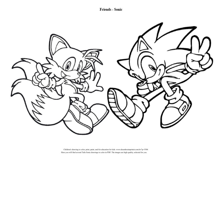Tails Sonic Coloring Pages for Kids | PDF