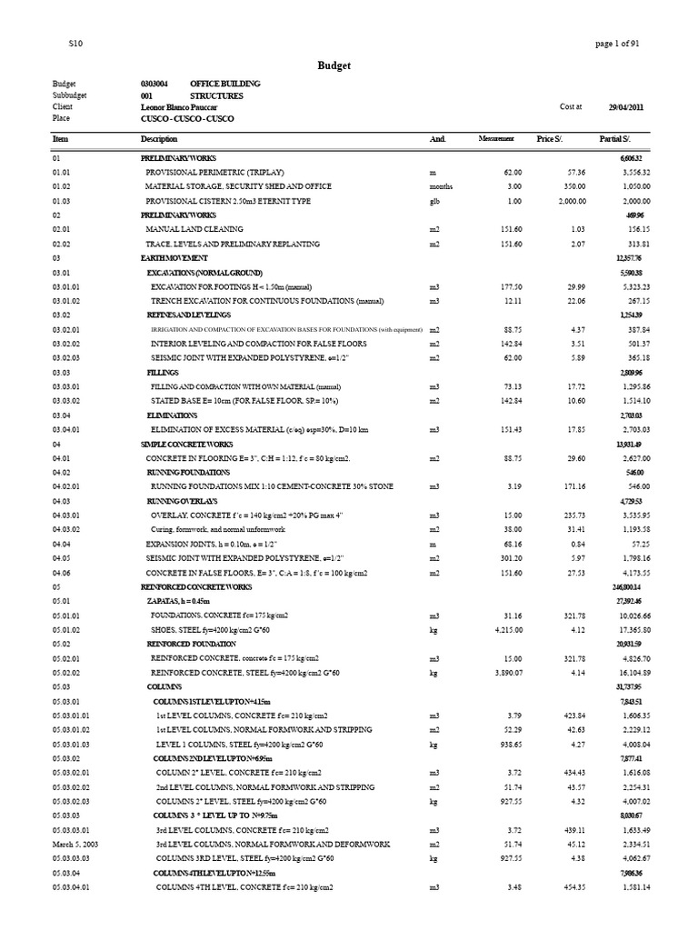 Building Work Schedule for 4-Story Building | PDF | Building ...