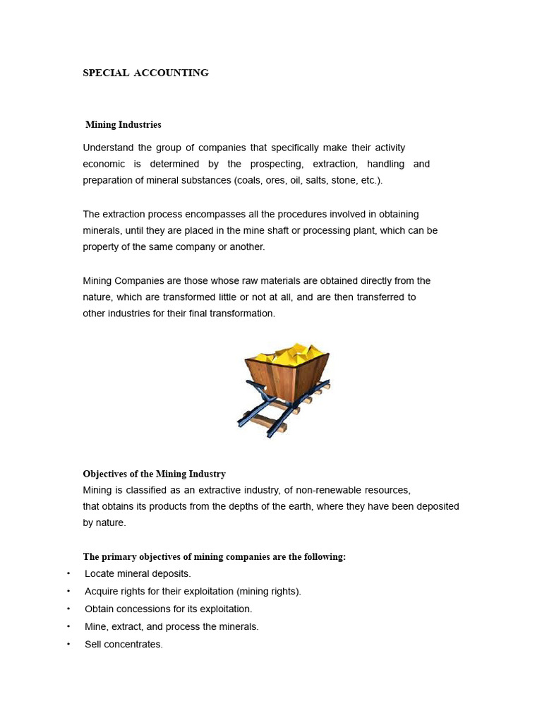 Special Accounting (Mining and Metallurgical) 1 | PDF | Expense | Mining