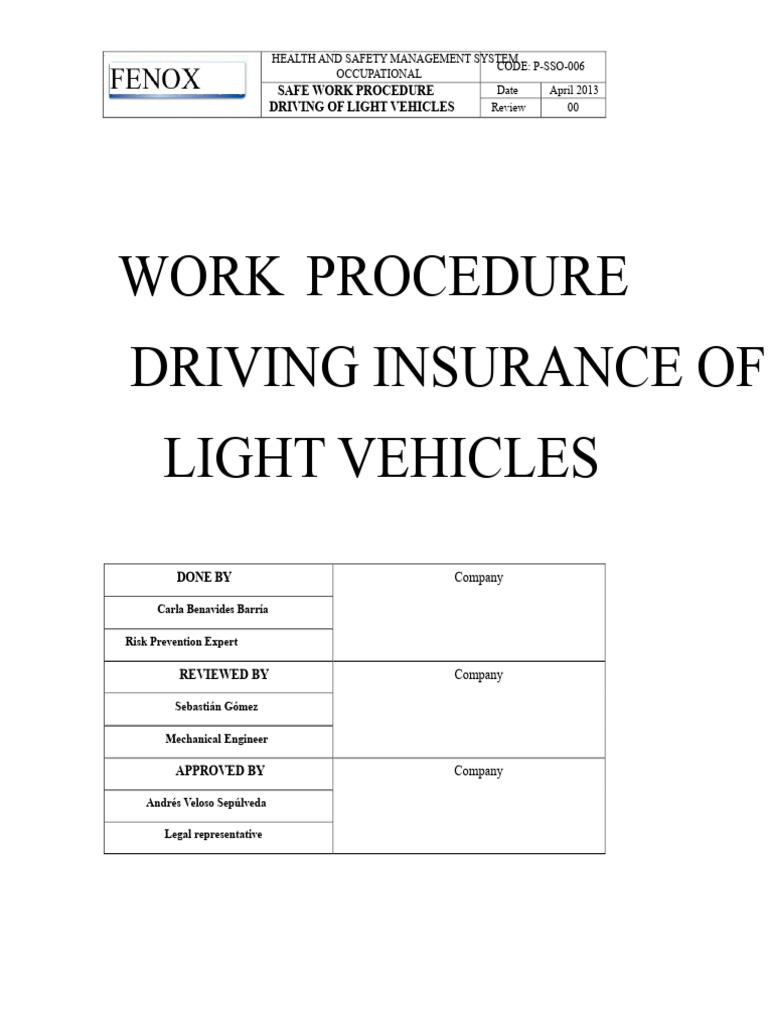 Safe Driving Procedures for Light Vehicles | PDF | Driving | Traffic