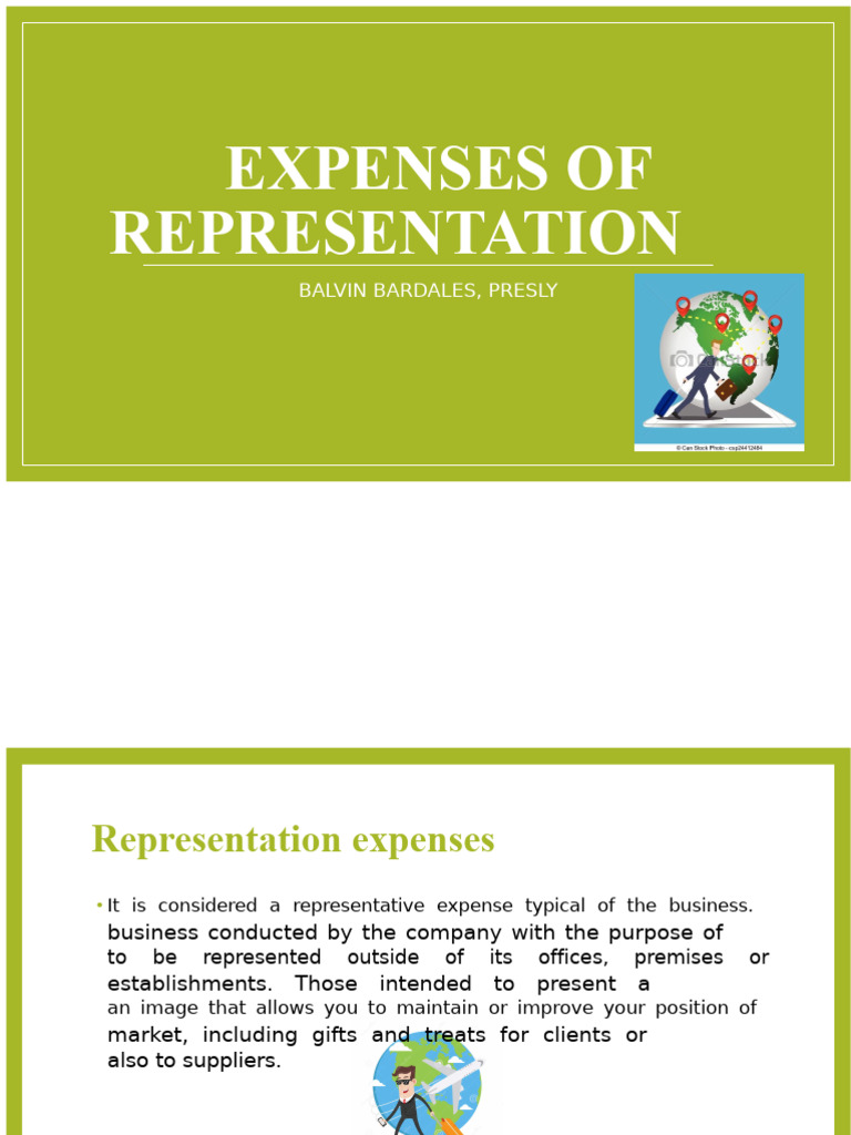 REPRESENTATION EXPENSES.pptx | PDF | Expense | Taxes