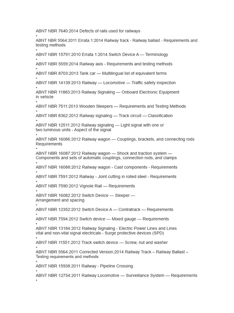 Railway Standards | PDF