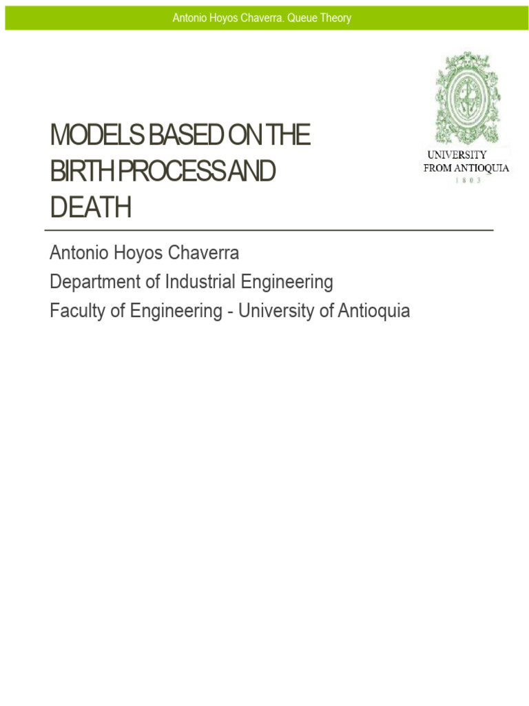 Queue Models Based On The Birth and Death Process | PDF | Statistical ...