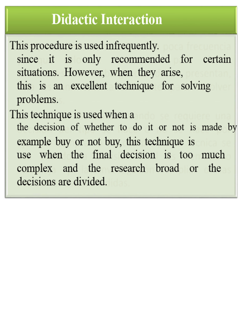 Didactic Interaction for Problem Solving | PDF | Psychological Concepts ...