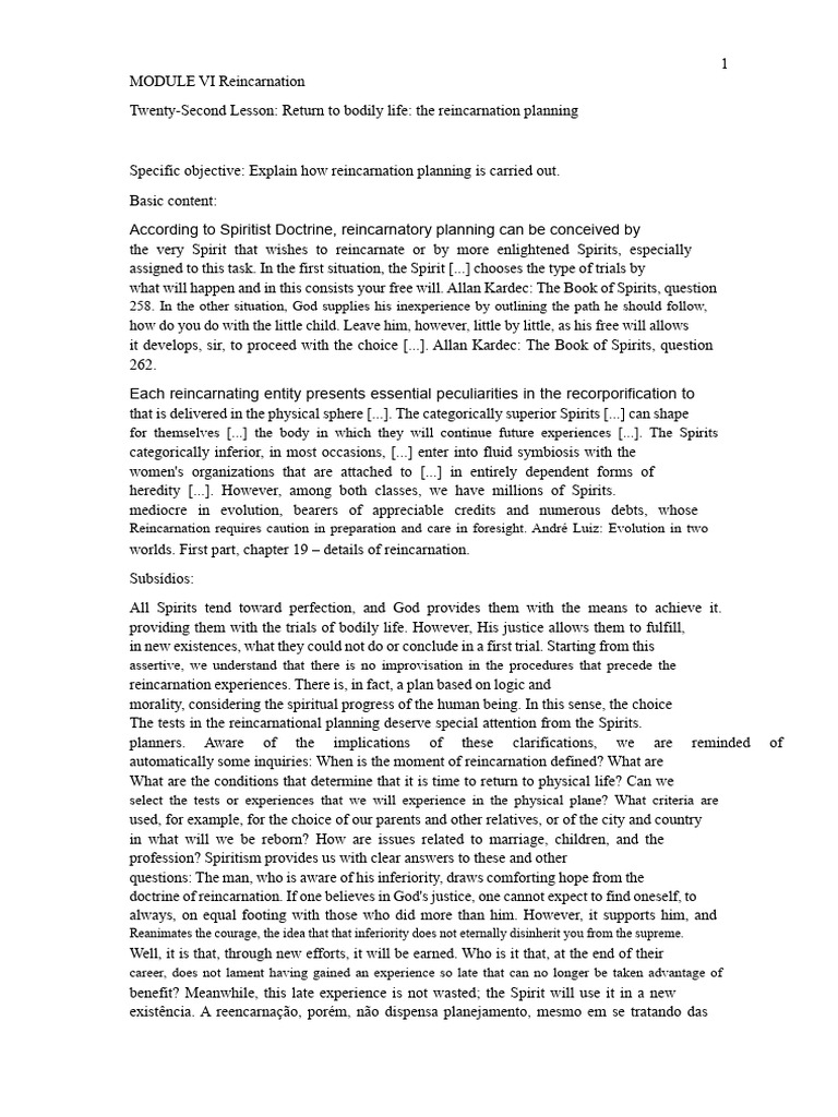Reincarnation Planning Explained | PDF | Religious Belief And Doctrine
