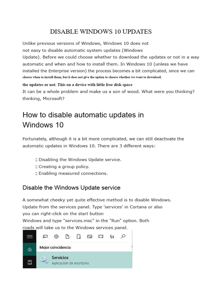 disable windows defender updates w10.docx | PDF | Windows 10 | Windows ...
