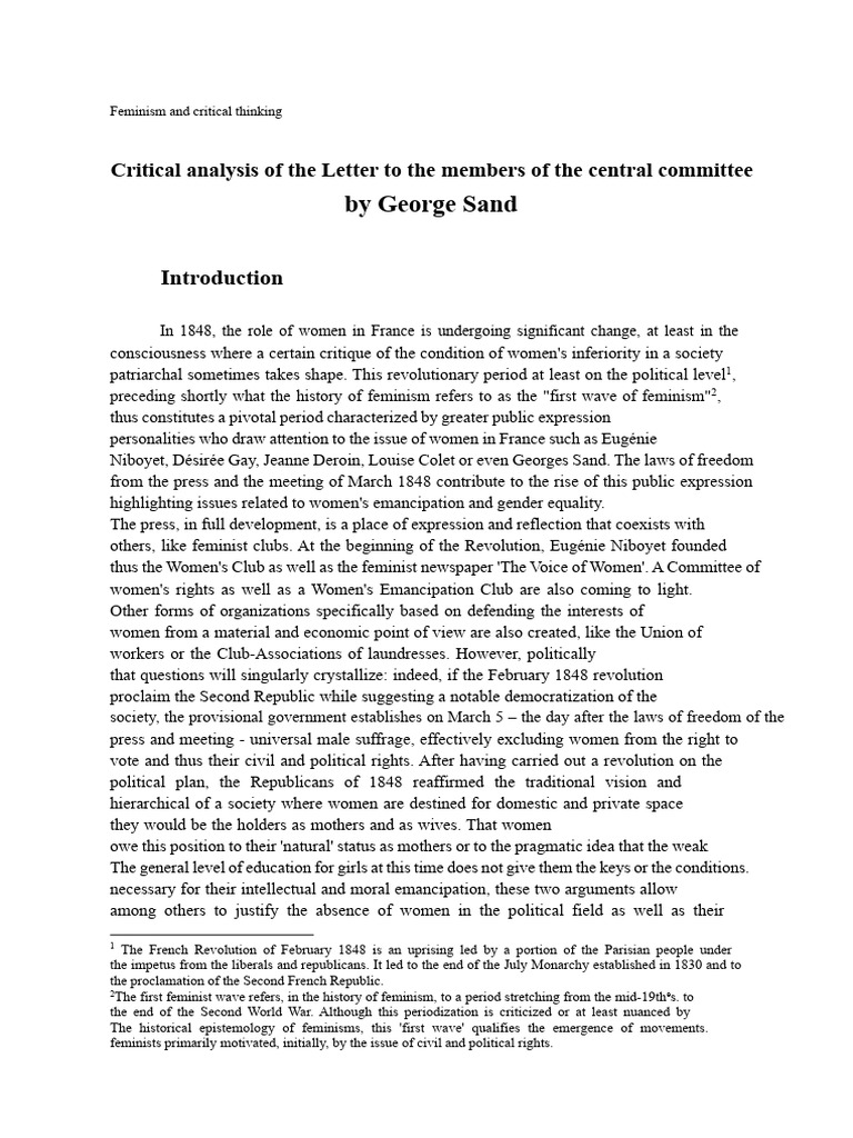 Critical Analysis. Letter To The Members of The Central Committee by ...