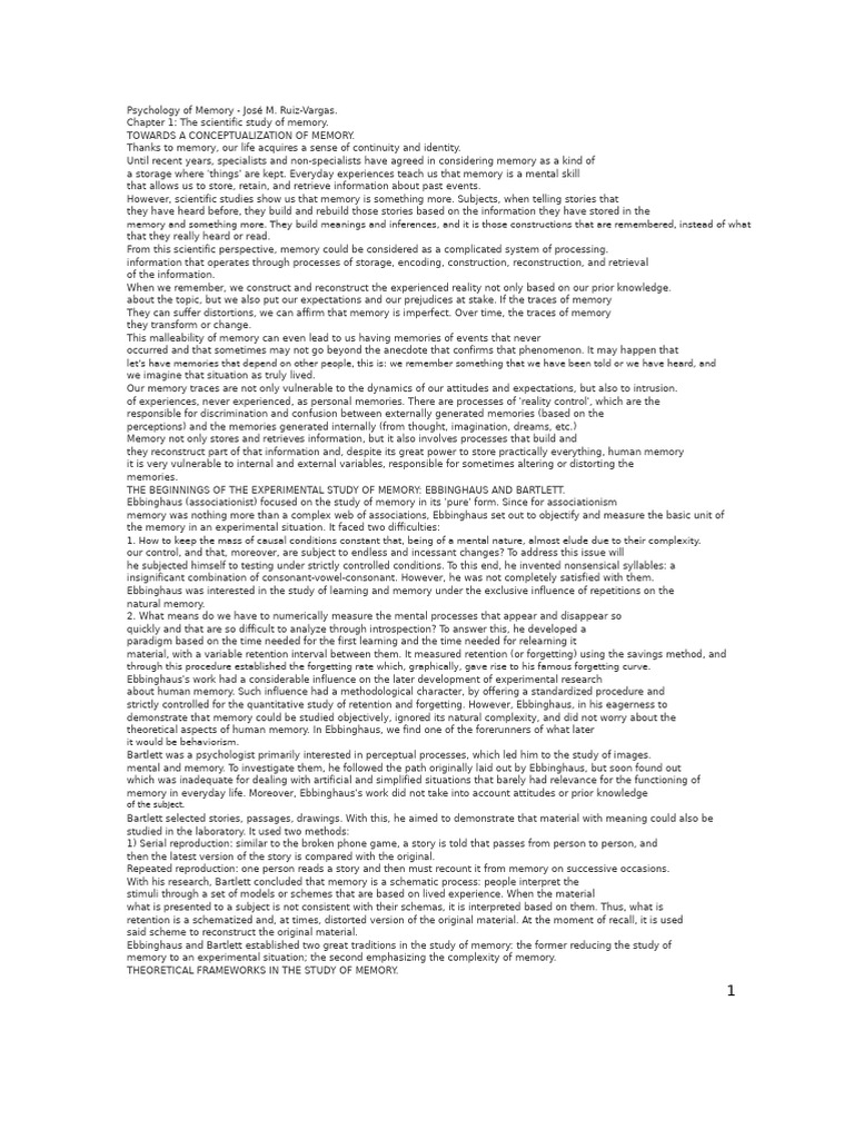 Understanding Memory: Concepts & Studies | PDF | Memory | Recall (Memory)