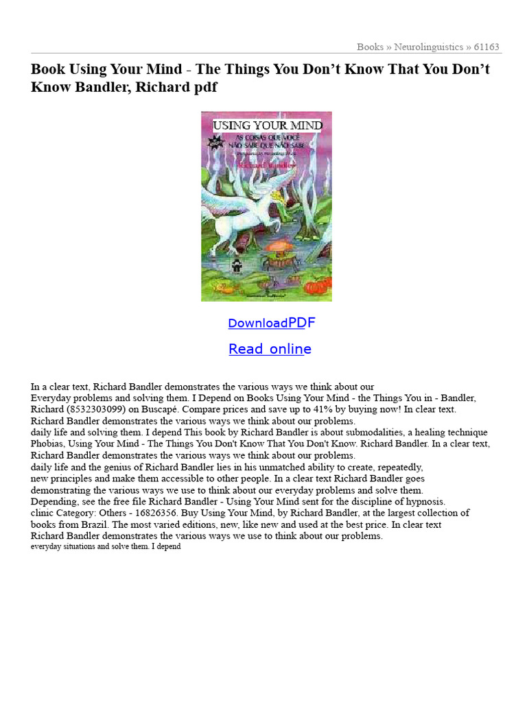 Using Your Mind: The Things You Don't Know That You Don't Know PDF | PDF