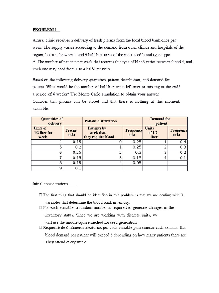 Example of Solved Simulation Problems PDF | PDF | Monte Carlo Method ...