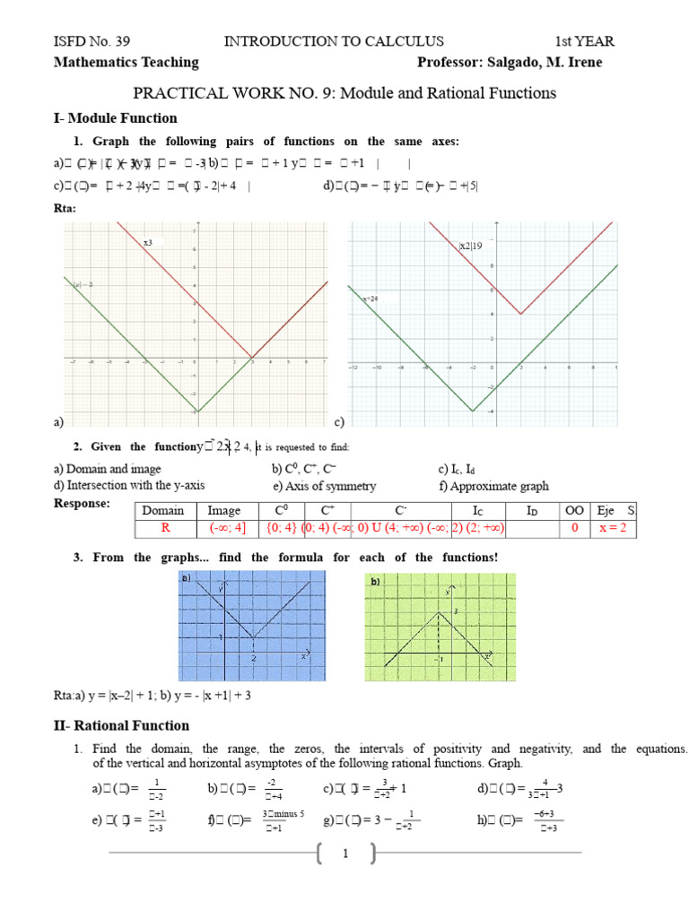 TP No. 9 - Module and Rational Functions - 2020.pdf | PDF | Function ...