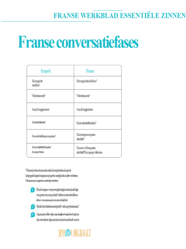Frans Gesprek Zinnen PDF | PDF