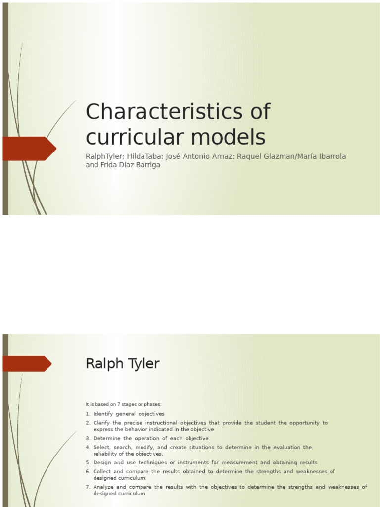 Characteristics of Curriculum Models | PDF | Curriculum | Psychology