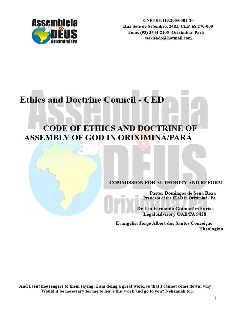Code of Ethics for Assembly of God Oriximiná | PDF | Revelation | Jesus