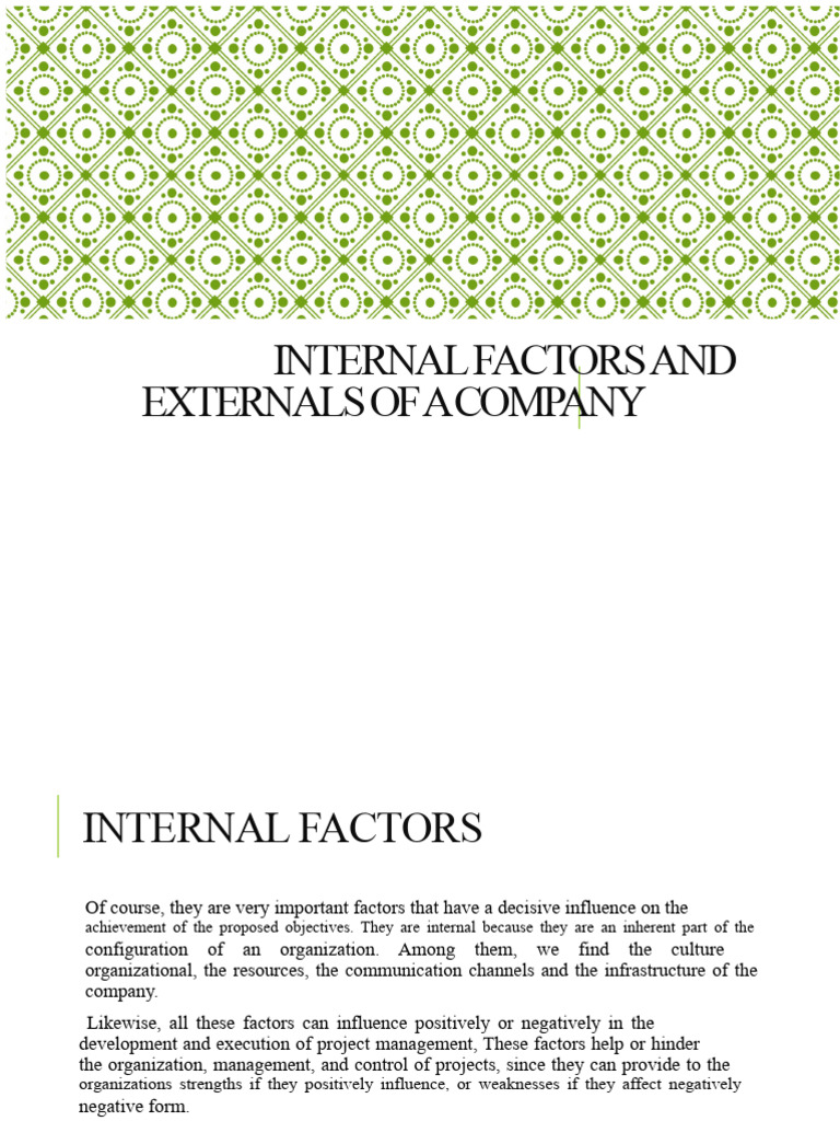 Internal and External Factors of a Company | PDF | Human Resources ...