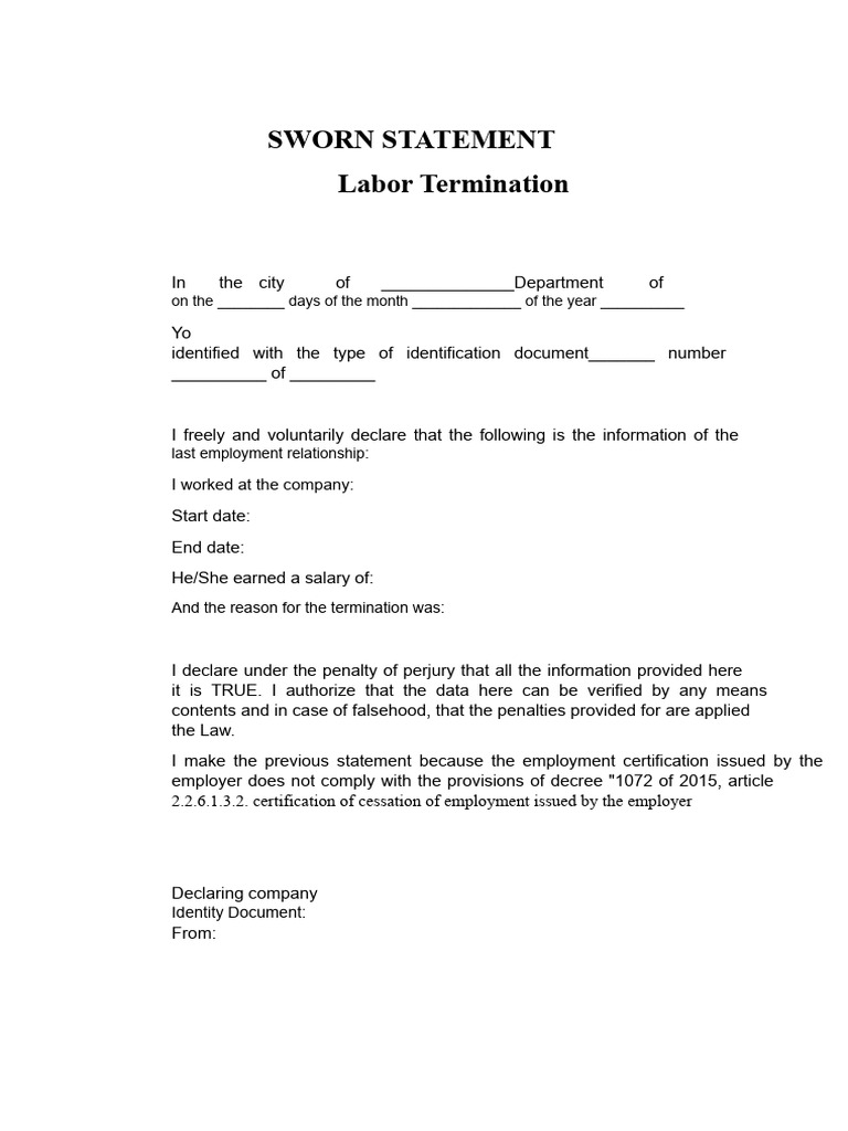 AFFIDAVIT LETTER TEMPLATE | PDF