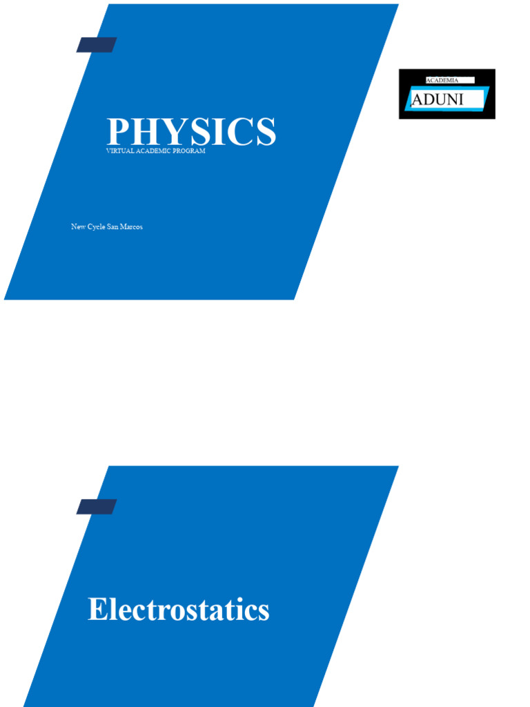 Electrostatics I San Marcos Physics | PDF | Electric Charge | Electron