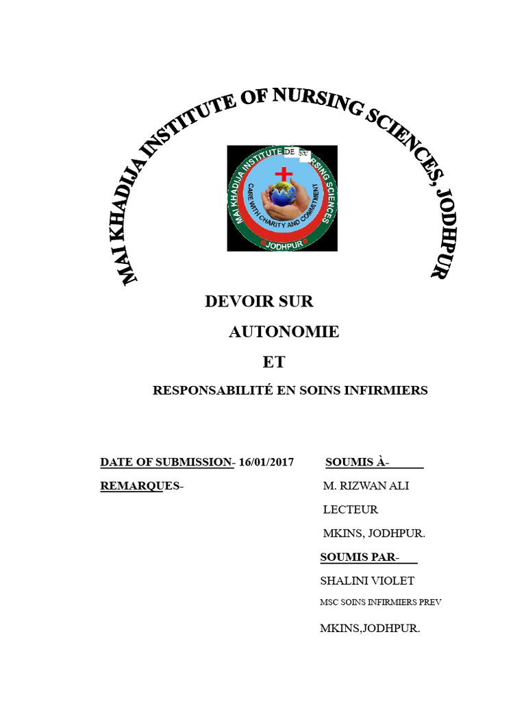 Autonomie et responsabilité en soins infirmiers | PDF | Allaitement ...