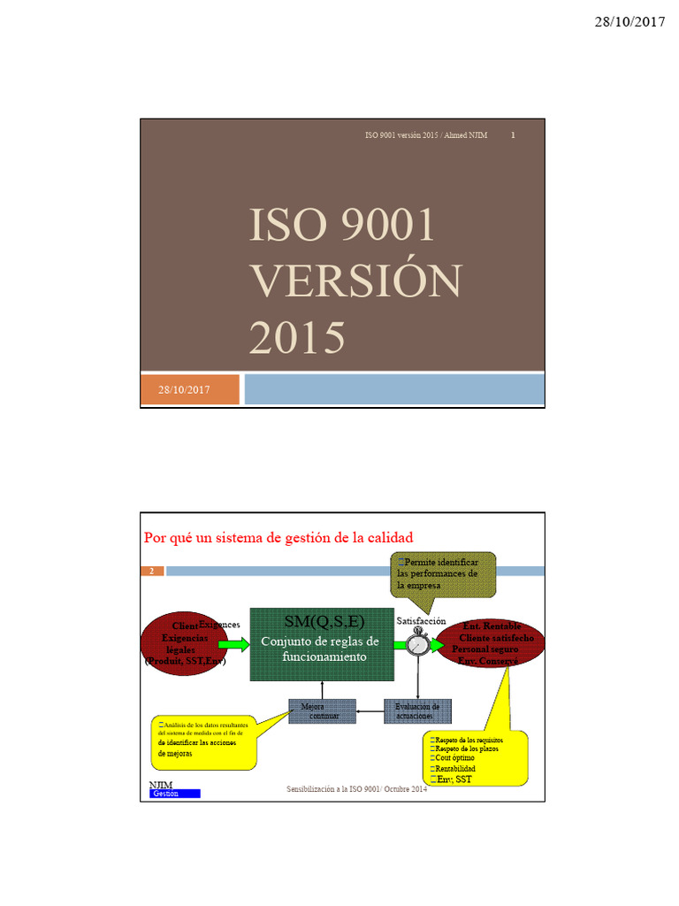 ISO 9001 Versión 2015 | PDF | Sistema de manejo de calidad | Calidad ...