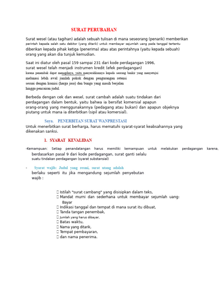 Surat Perubahan | PDF