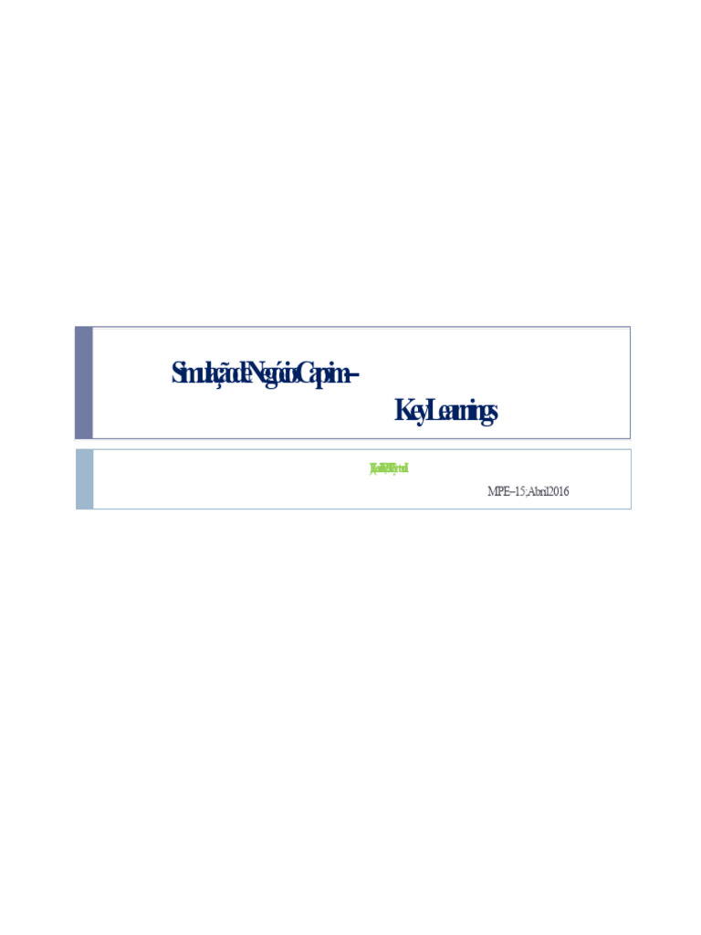 Simulação de Negócios Capsim – Aprendizados Chave_Final | PDF | Despesa ...