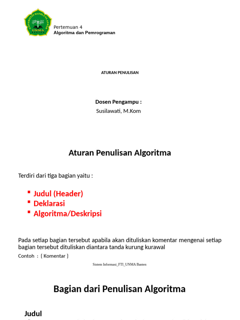 Pertemuan4_Aturan Penulisan | PDF