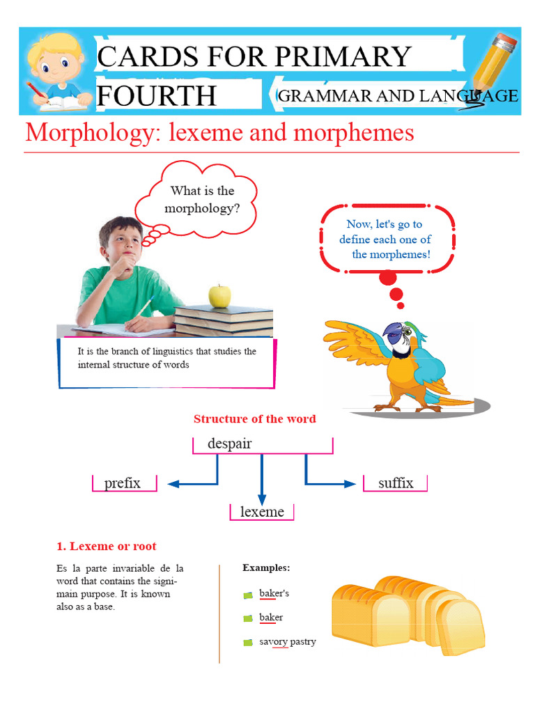 Structure of The Word For Fourth Grade Primary 1 | PDF | Morphology ...
