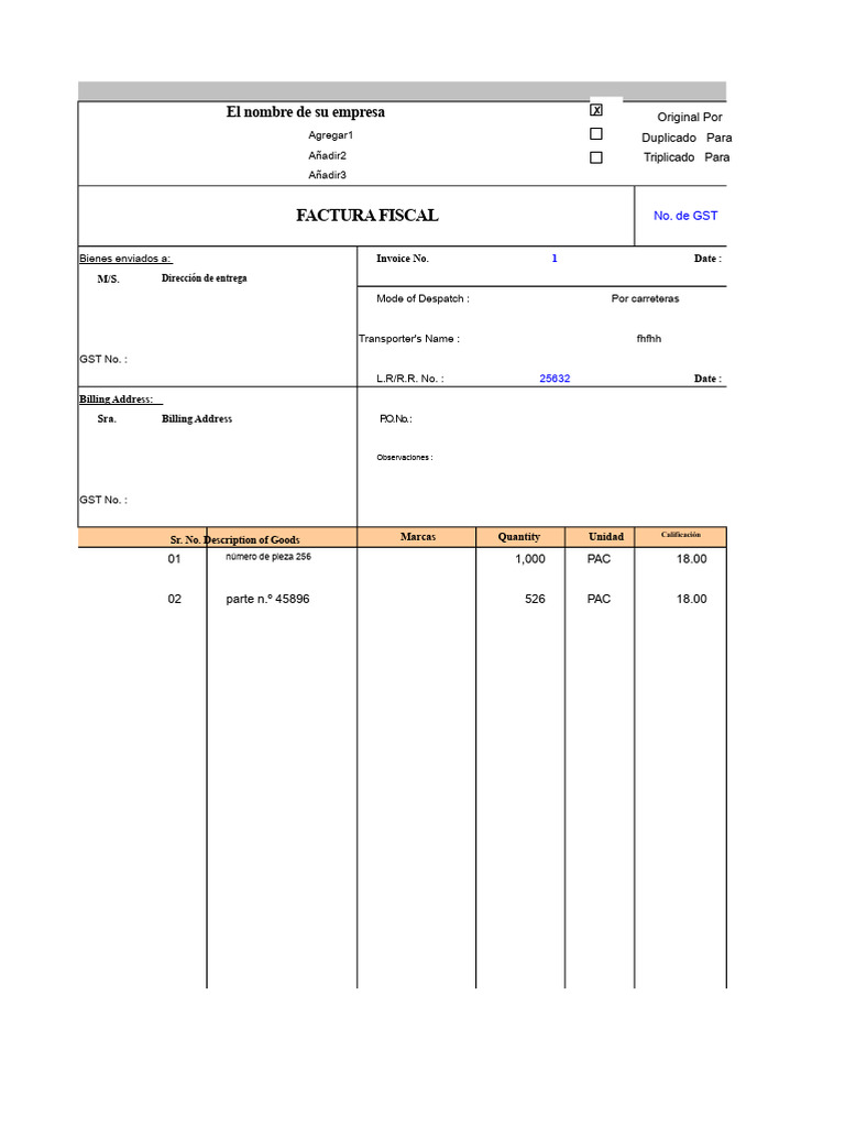 Factura Fiscal Detallada y Condiciones | PDF | Factura