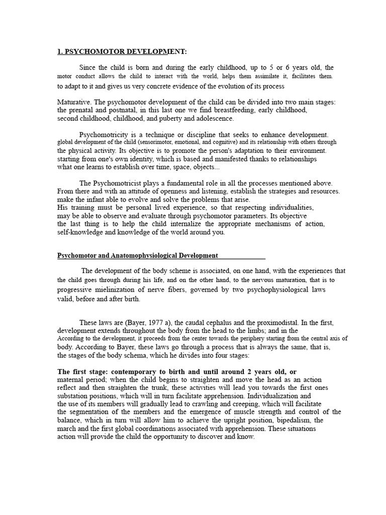 Understanding Child Psychomotor Development | PDF | Behavioural ...