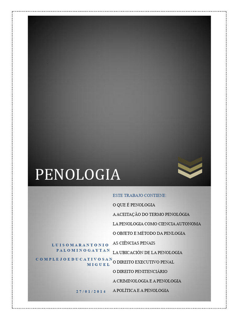 A PENOLOGIA E SEUS DERIVADOS | PDF | Criminologia | Penologia
