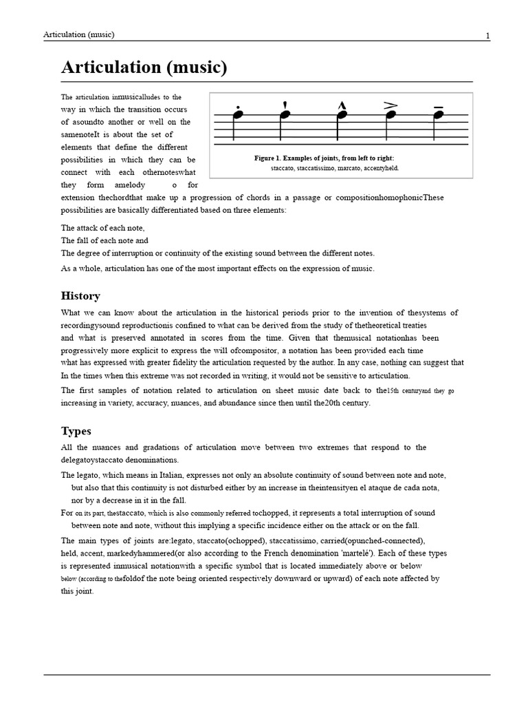 Articulation (music) | PDF | Musicology | Musical Notation