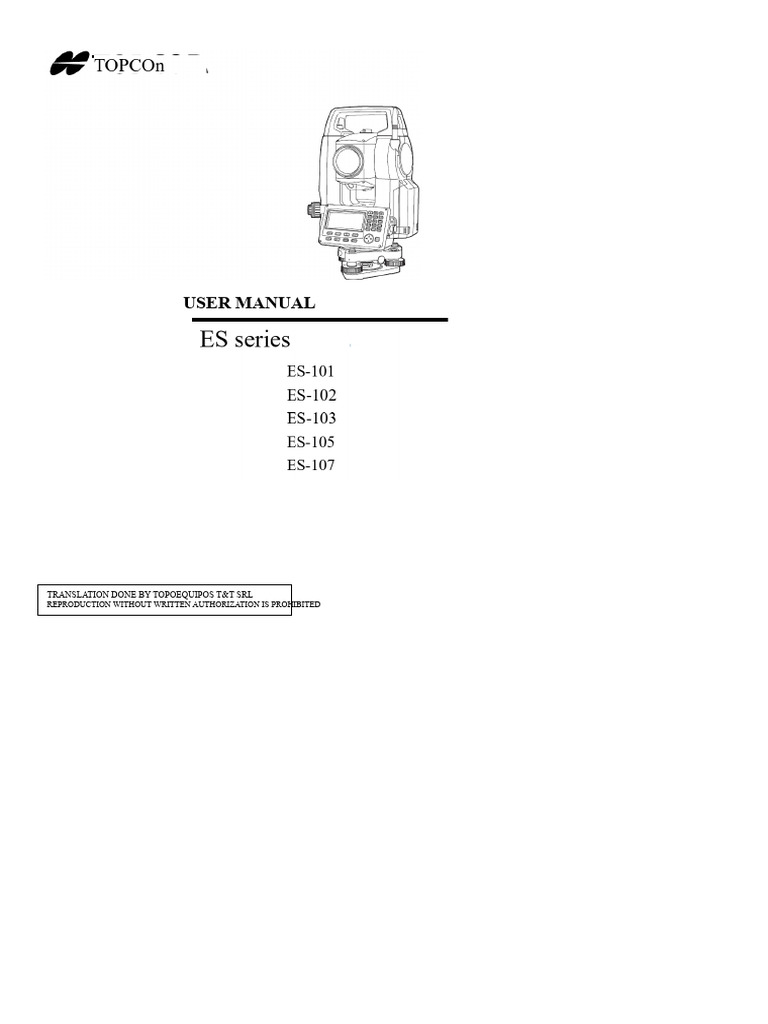 Topcon ES Series Manual - English | PDF | Battery Charger | Cursor ...