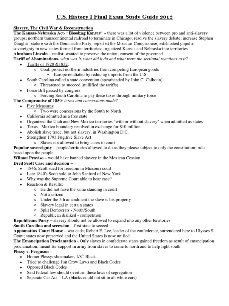 2012 U.S. I Final Study Guide | PDF | Fourteenth Amendment To The ...