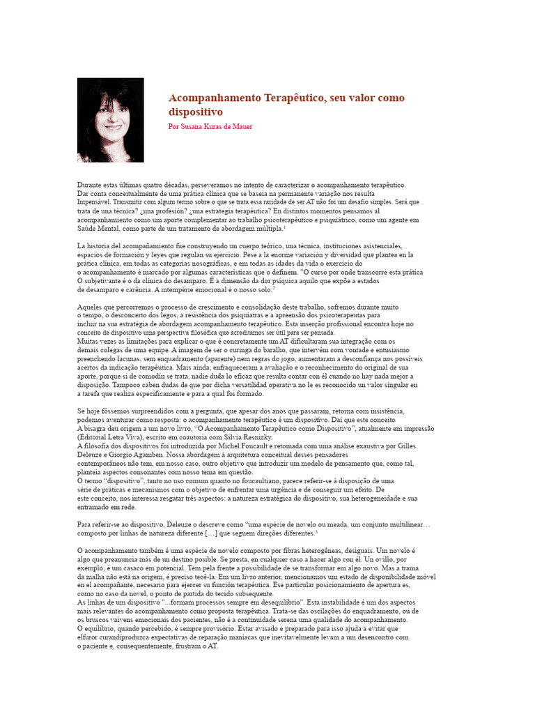 O-acompanhamento-como-Dispositivo Kuras de Mauer, Resnisky | PDF ...