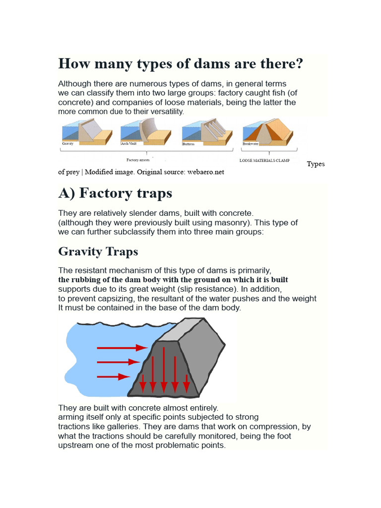 How Many Types of Dams Exist? | PDF | Dam | Concrete