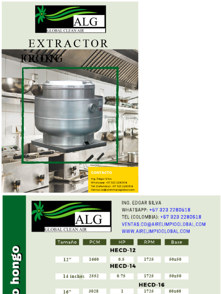 Industrial Kitchen Extractor Sizes | PDF