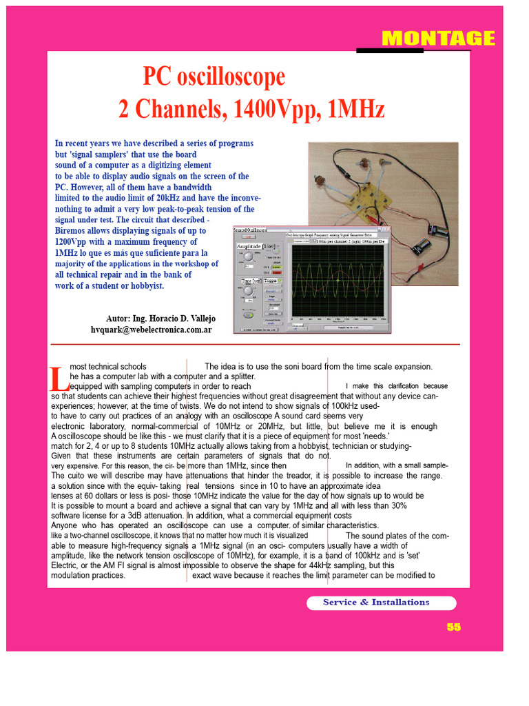 PC Oscilloscope - 2 Channels 1MHz | PDF | Sampling (Signal Processing ...