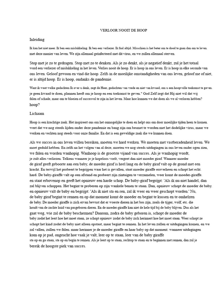 Toespraak | PDF