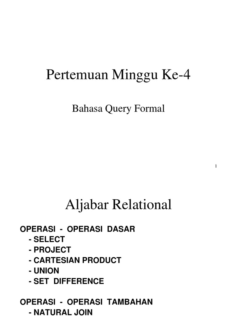 Bahasa Query Formal | PDF