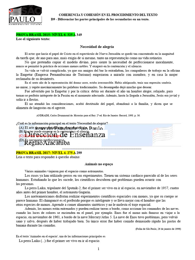 Descriptor 9 (9º Año - l.p) | PDF | Brasil