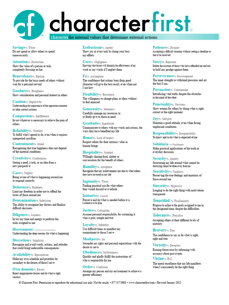 FIRST CHARACTER | PDF | Feeling | Psychology