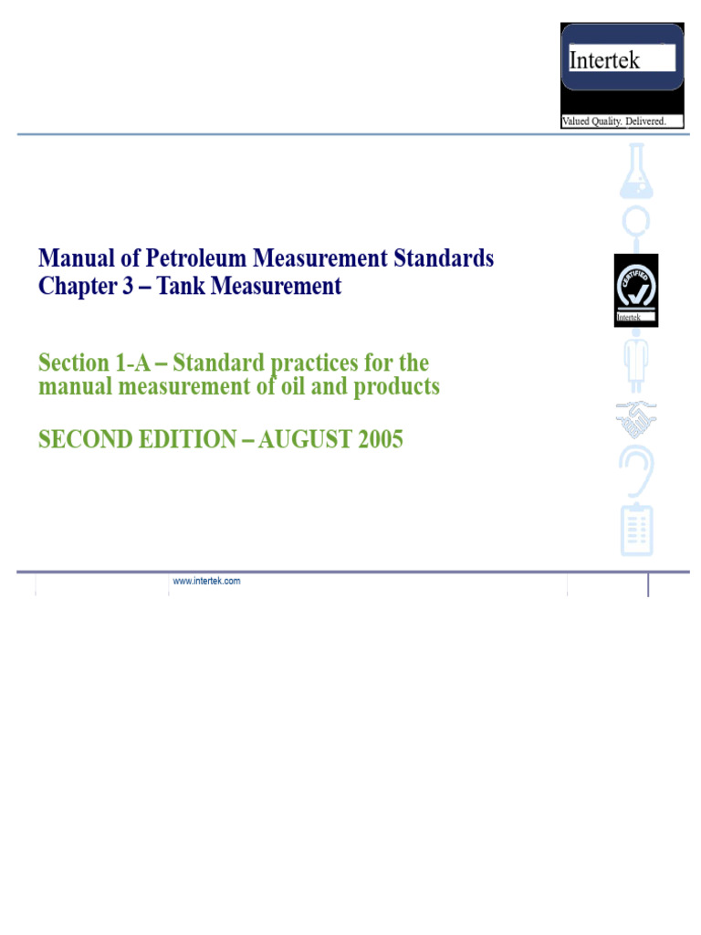 Petroleum Tank Measurement Standards Guide | PDF | Accuracy And ...