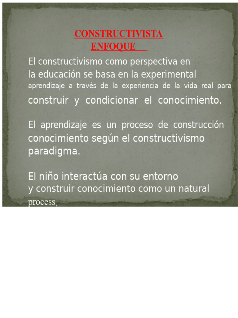 Enfoque Constructivista | PDF | Constructivismo (filosofía de la ...
