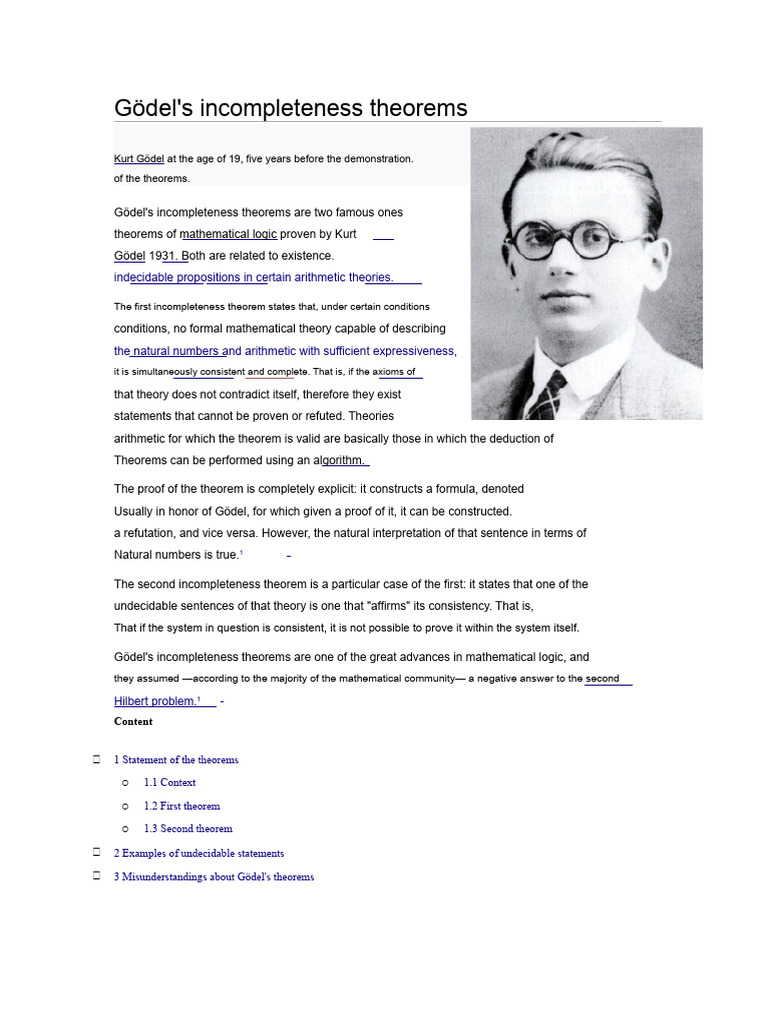 Gödel's Incompleteness Theorems | PDF | Theorem | Axiom