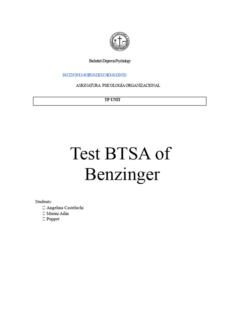 The Questionnaire Btsa PDF | PDF | Extraversion And Introversion | Thought