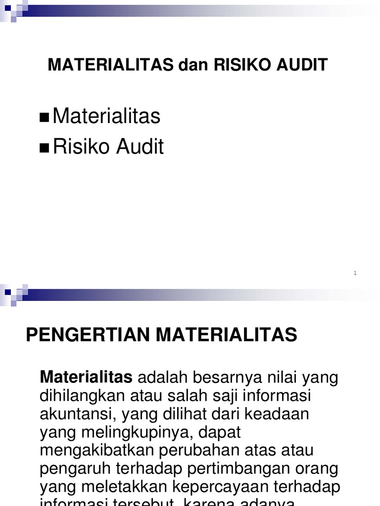 Materialitas Dan Risiko Audit | PDF